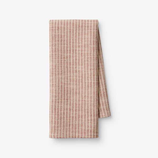 The Company Store Textured Stripe Yard-Dyed Clay Cotton Tea Towel ...