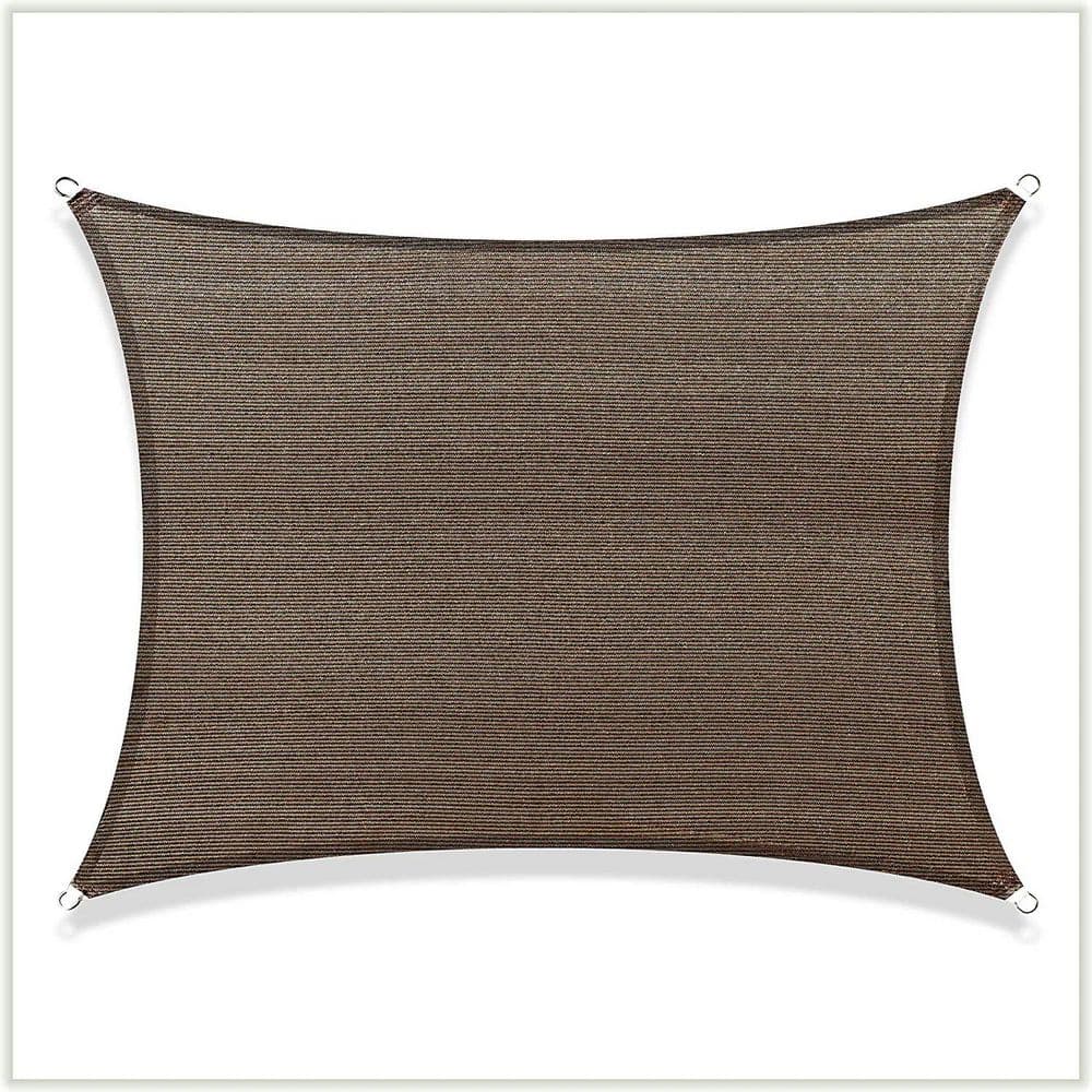 workpoint 16 ft. x 20 ft. Brown Rectangle Sun Shade Sail for Backyard ...