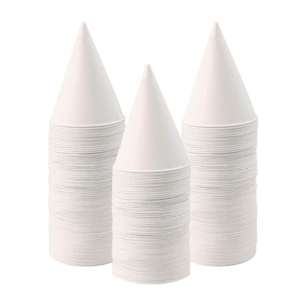 Anqtovp 6 oz. White Paper Cone Wax Coated Leakproof Disposable ...