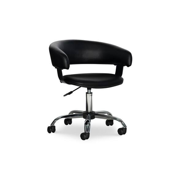 Linon Home Decor Dorian Faux leather seat Adjustable Height Drafting Chair 24 in. Black THD4551