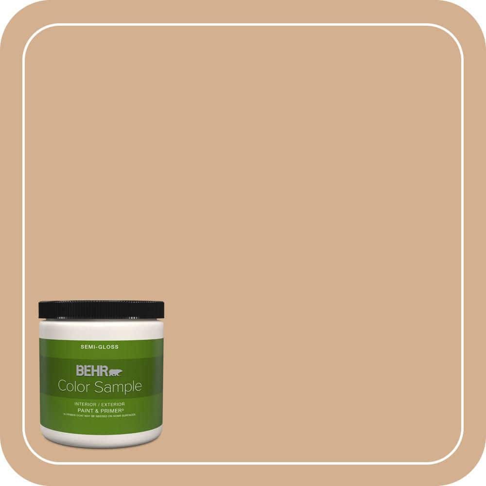 BEHR PREMIUM PLUS 8 oz. #MQ2-04 Butterscotch Amber Semi-Gloss Interior ...
