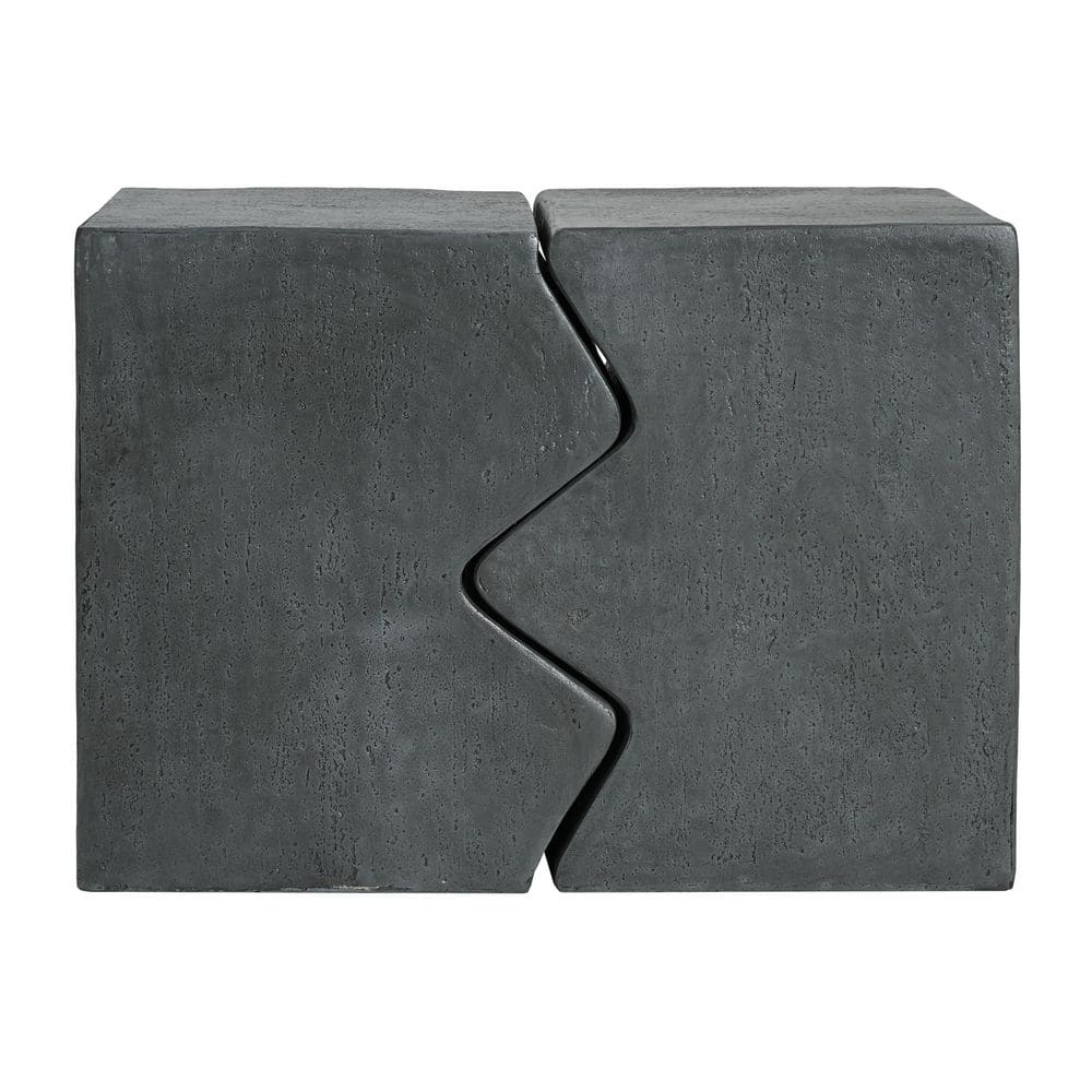 Outdoor/Indoor Stone Gray Concrete Side Table Set of 2 BFDATENUM677 ...