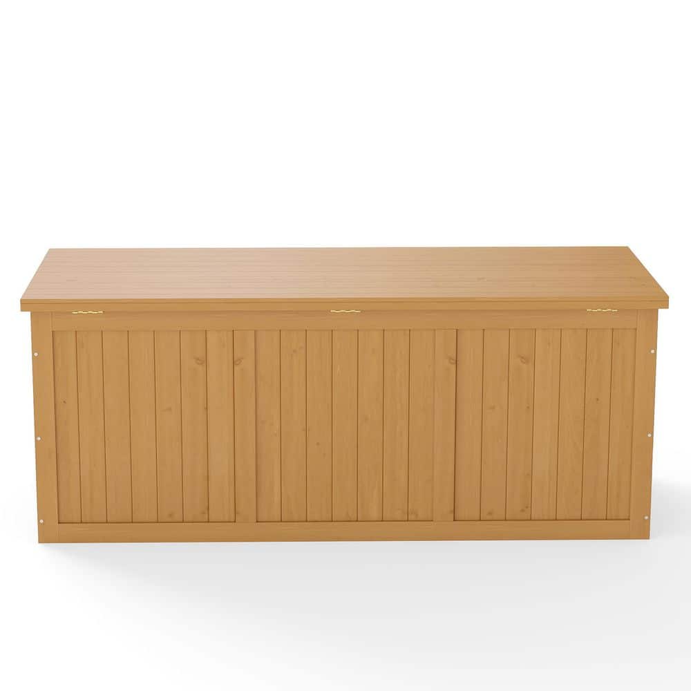 Sudzendf 112 Gal. 60 x 24 x 24 in. Light Brown Fir Wood Deck Box, Patio ...