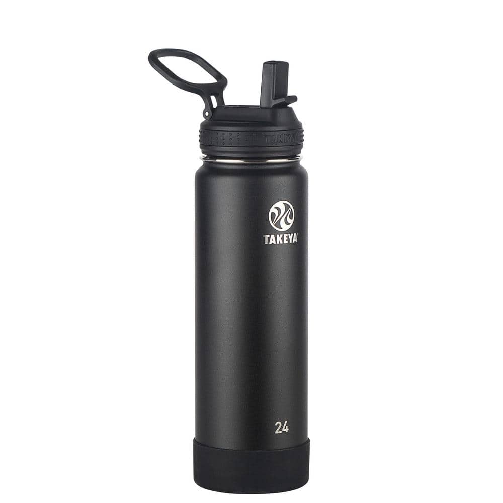 Takeya Actives 24 oz. Onyx Insulated Stainless Steel Water Bottle with ...