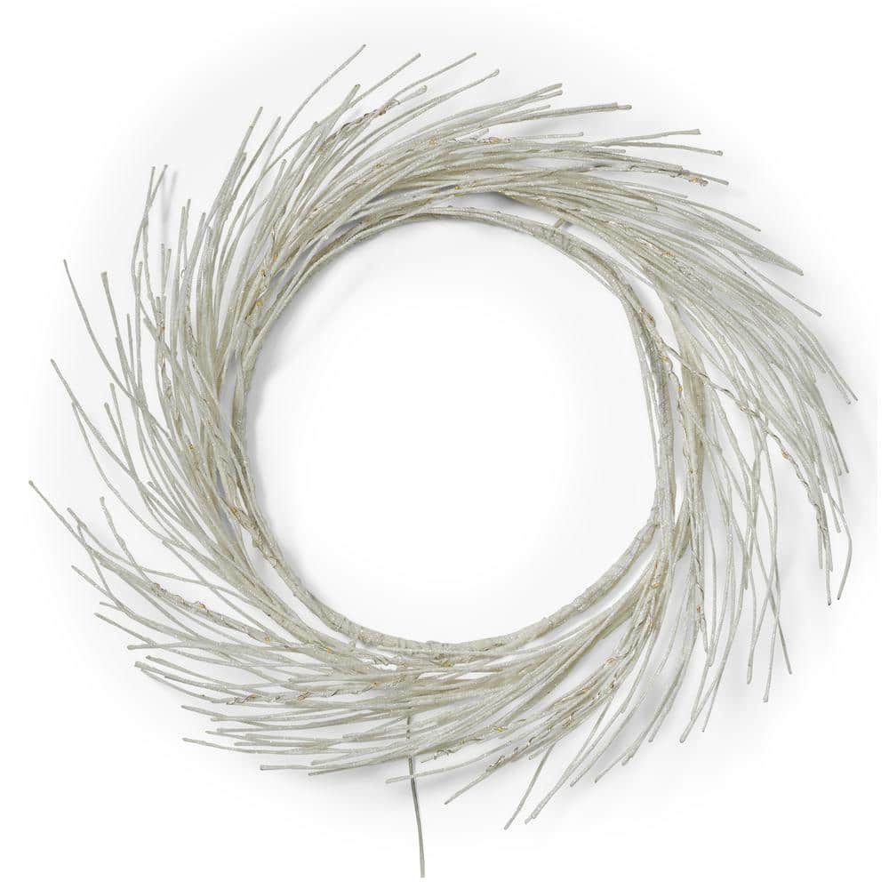 Tatahance White Paper Wreath Flower Wall Decal with LED Lights 24 in. x ...