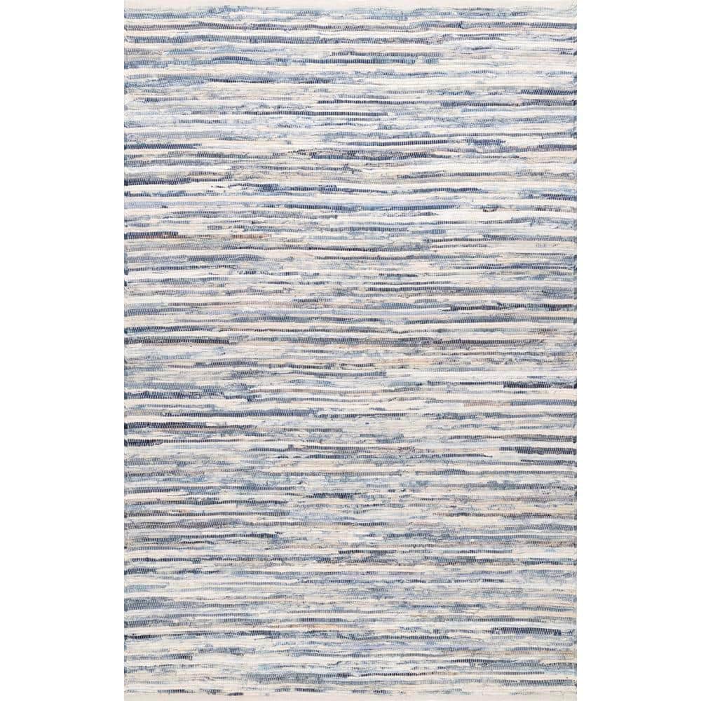 nuLOOM Maile Denim Stripes Blue 5 ft. x 8 ft. Area Rug HMDM01A-508 ...