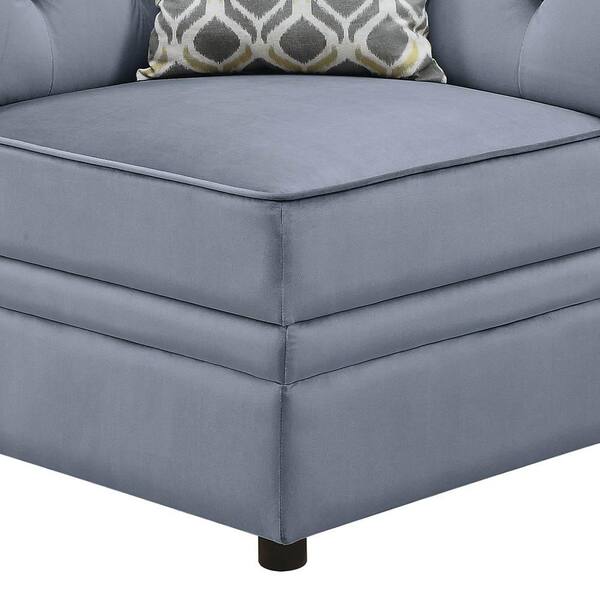 Acme Furniture Bois Grey Velvet Wedge Sofa Set | Cabinets Matttroy