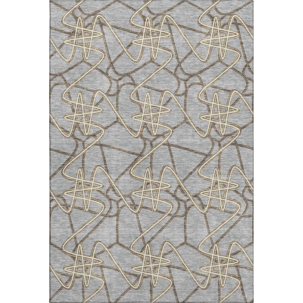 Addison Rugs Mayfield Premium Machine Washable Abstract AMF947 Gray 9 ...