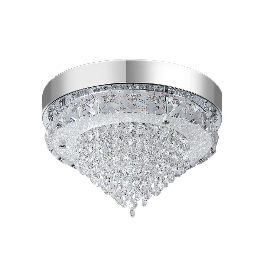 Tidoin 1-Light Integrated LED Chrome Flush Mount Ceiling Light ...
