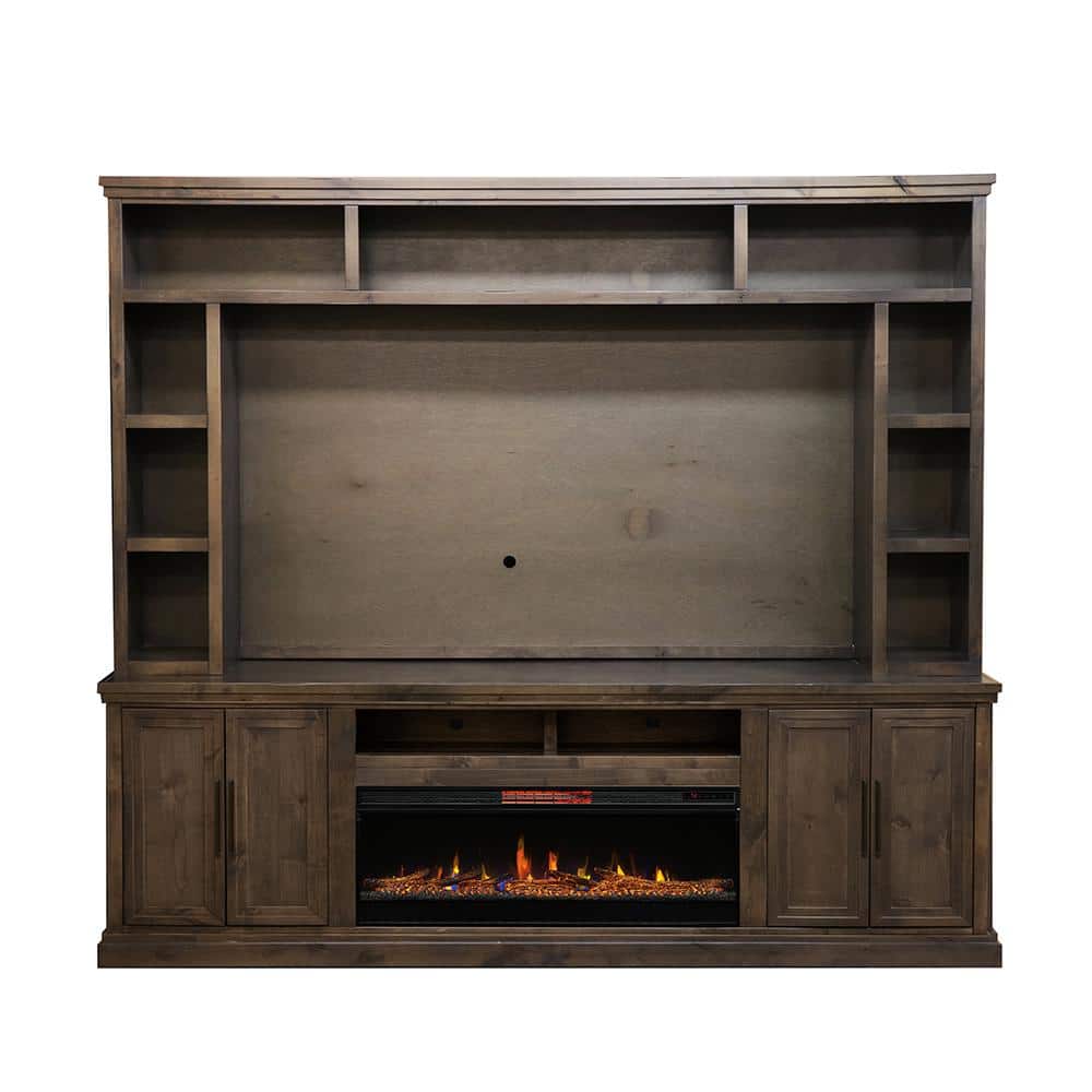Bridgevine Home Monteray Java TV Stand Fits TV's up to 81 in. with Electric Fireplace MY5000G ...