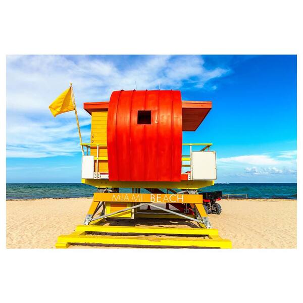 Miami Beach Lifeguard Tower by Unknown 1 Piece Unframed Canvas Drawing ...