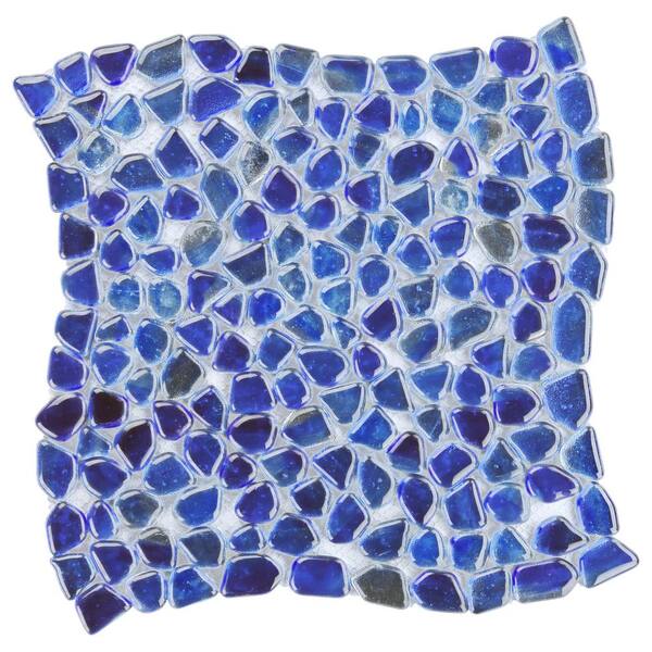 Ivy Hill Tile Fargin Pebble Cobalt Ice 4.32 in. x 0.24 in. Polished ...