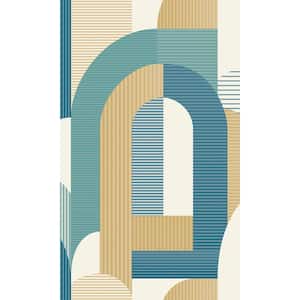Walls Republic Green Geometric Arch 57 sq. ft. Non-Woven Textured Non ...