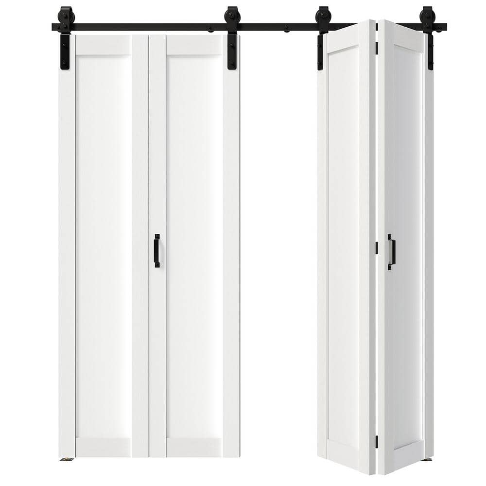 TENONER 72 in. x 84 in. (36 in. W x 2) White, 1-Panel Finished, Paneled ...