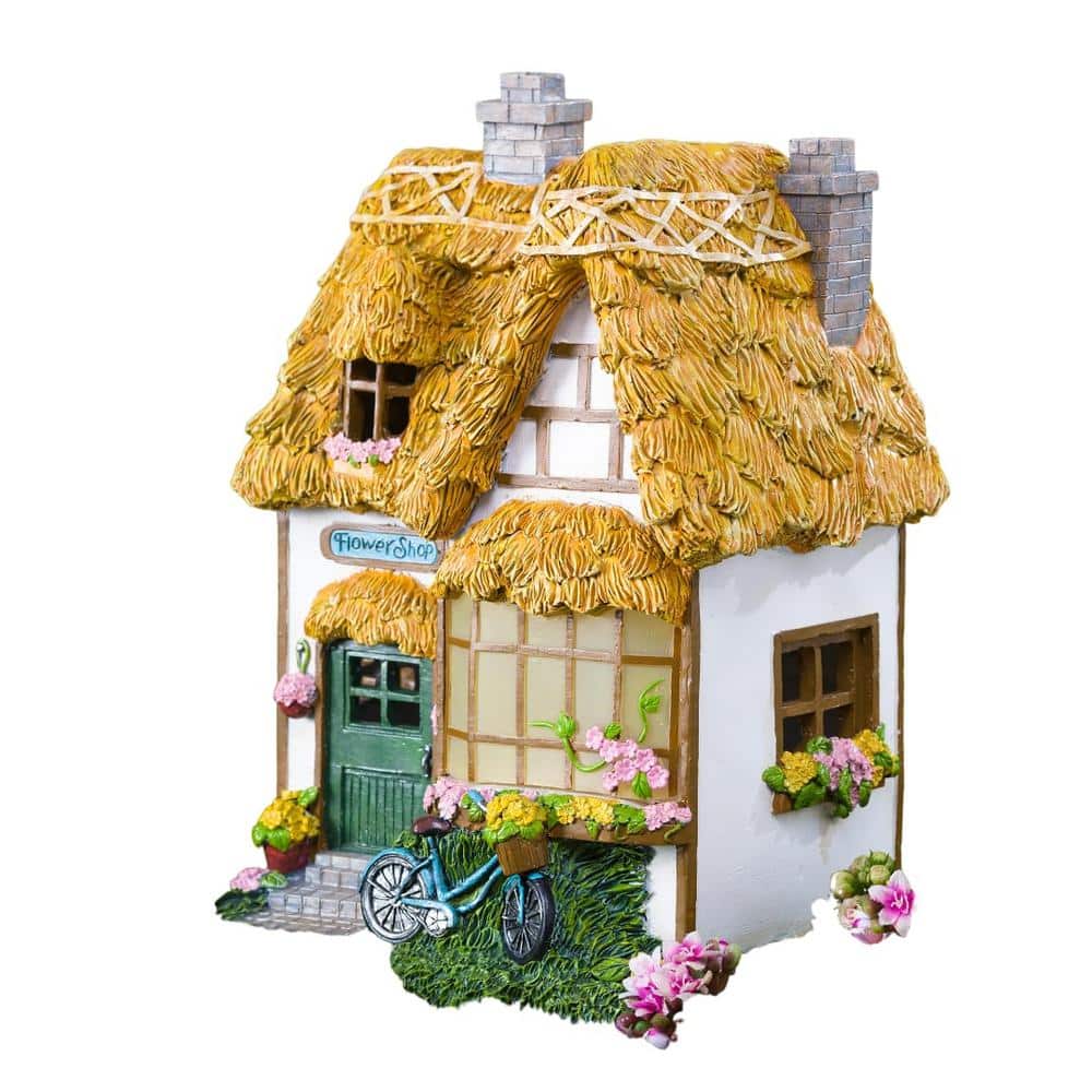Evergreen Enterprises Miniature Resin Fairy Garden Solar Flower Shop ...