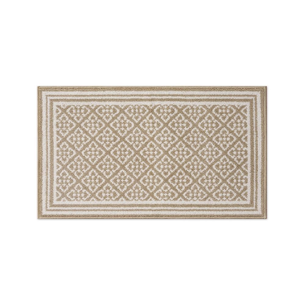 Laura Ashley Isla 2-Tone Berber/Ivory 2 ft. x 4 ft. Tufted Geometric ...