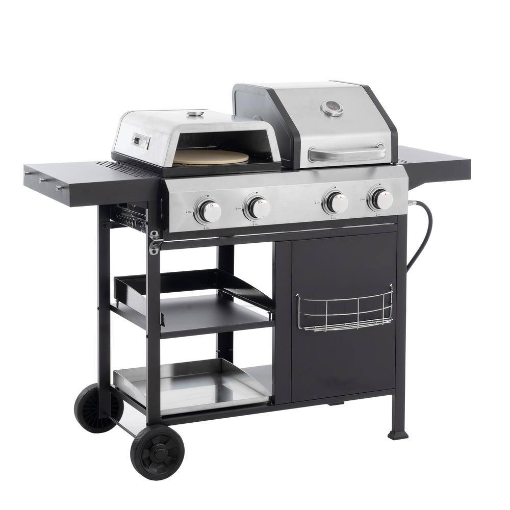 Tatayosi Multi-function Burner Gas Grill and Griddle Combo with Cover ...