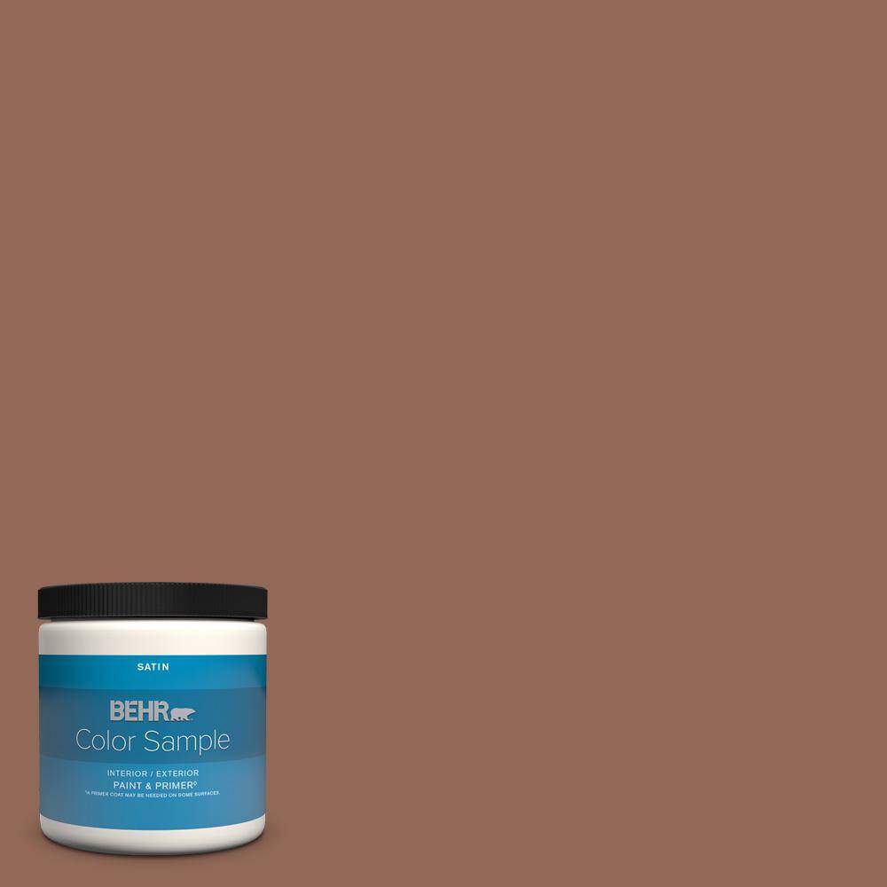 BEHR PREMIUM PLUS 8 oz. #S190-6 Rio Rust Satin Enamel Interior/Exterior ...