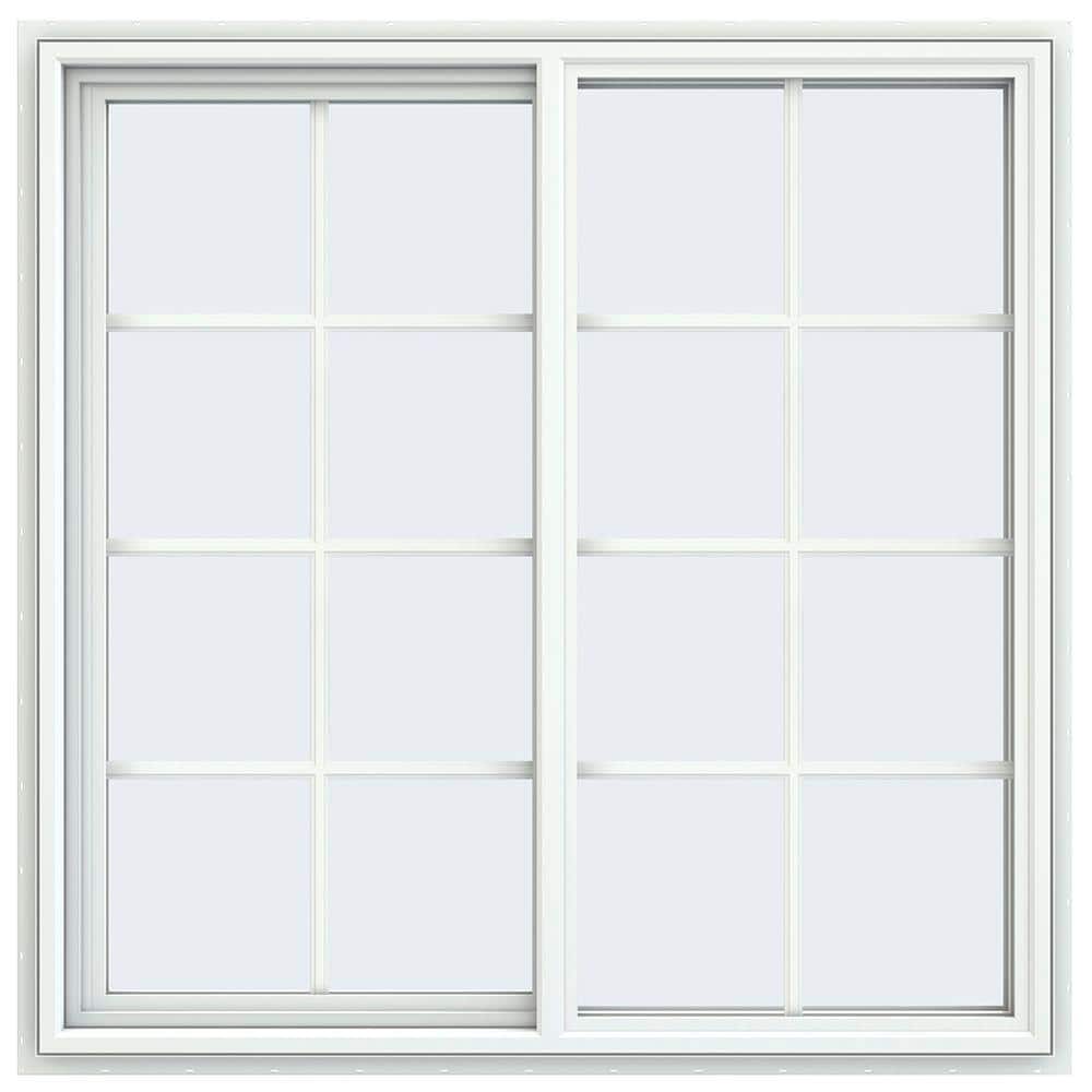 JELD-WEN 47.5 in. x 47.5 in. V-4500 Series White Vinyl Left-Handed ...