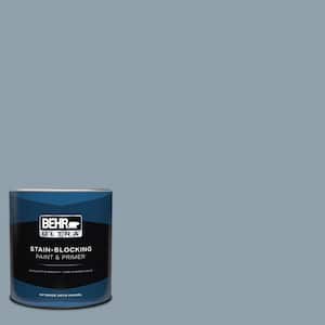 BEHR PREMIUM PLUS 8 oz. #N480-4A Dusty Denim Satin Enamel Interior ...