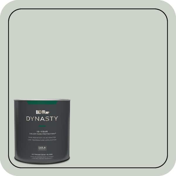BEHR DYNASTY 1 qt. #MQ3-48 Shy Green Semi-Gloss Exterior Stain-Blocking ...