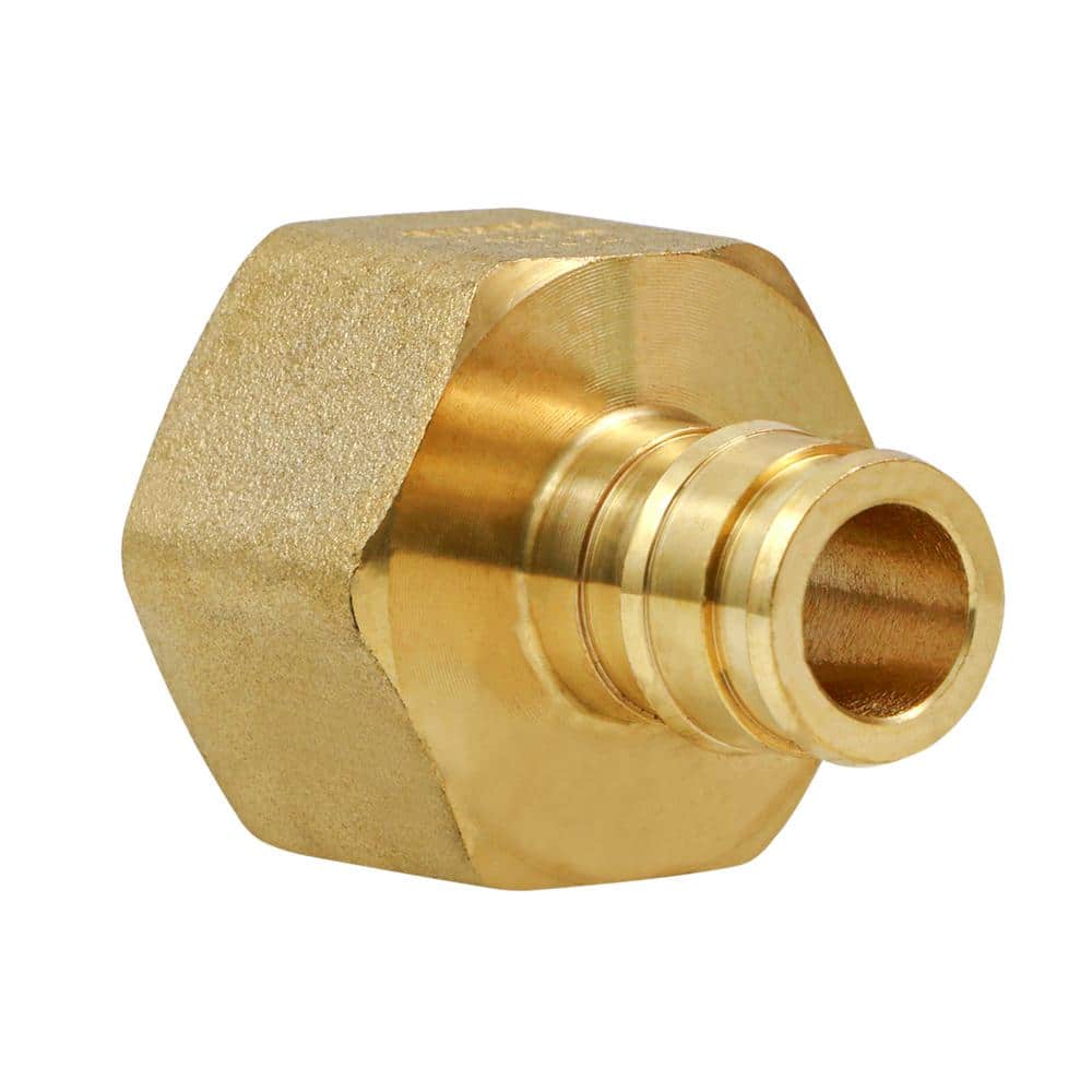 PLUMBFLEX 1/2 in. x 3/4 in. 90° PEX A x FIP Expansion Pex Adapter, Lead Free Brass for Use in ...