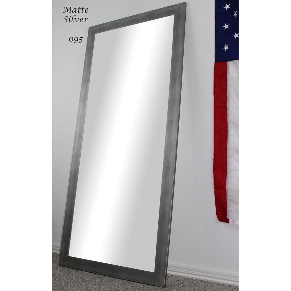 Oversized Matte Silver Composite Modern Mirror (64 in. H X 26 in. W ...