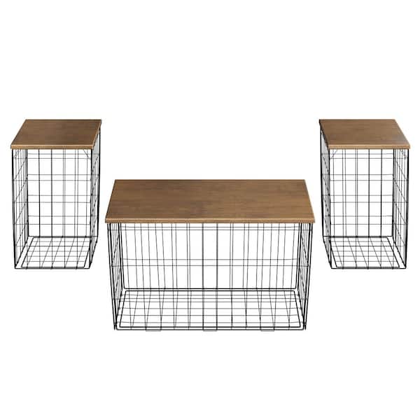 Coffee table wire basket store