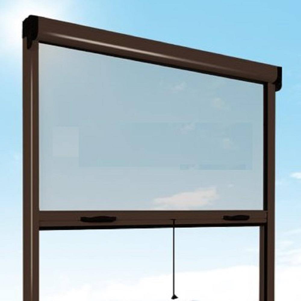 36 in. x 84 in. Adjustable Width/Height Bronze Aluminum Fiberglass ...