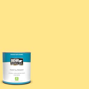 BEHR PREMIUM PLUS 1 gal. #370A-3 Bicycle Yellow Satin Enamel Exterior ...