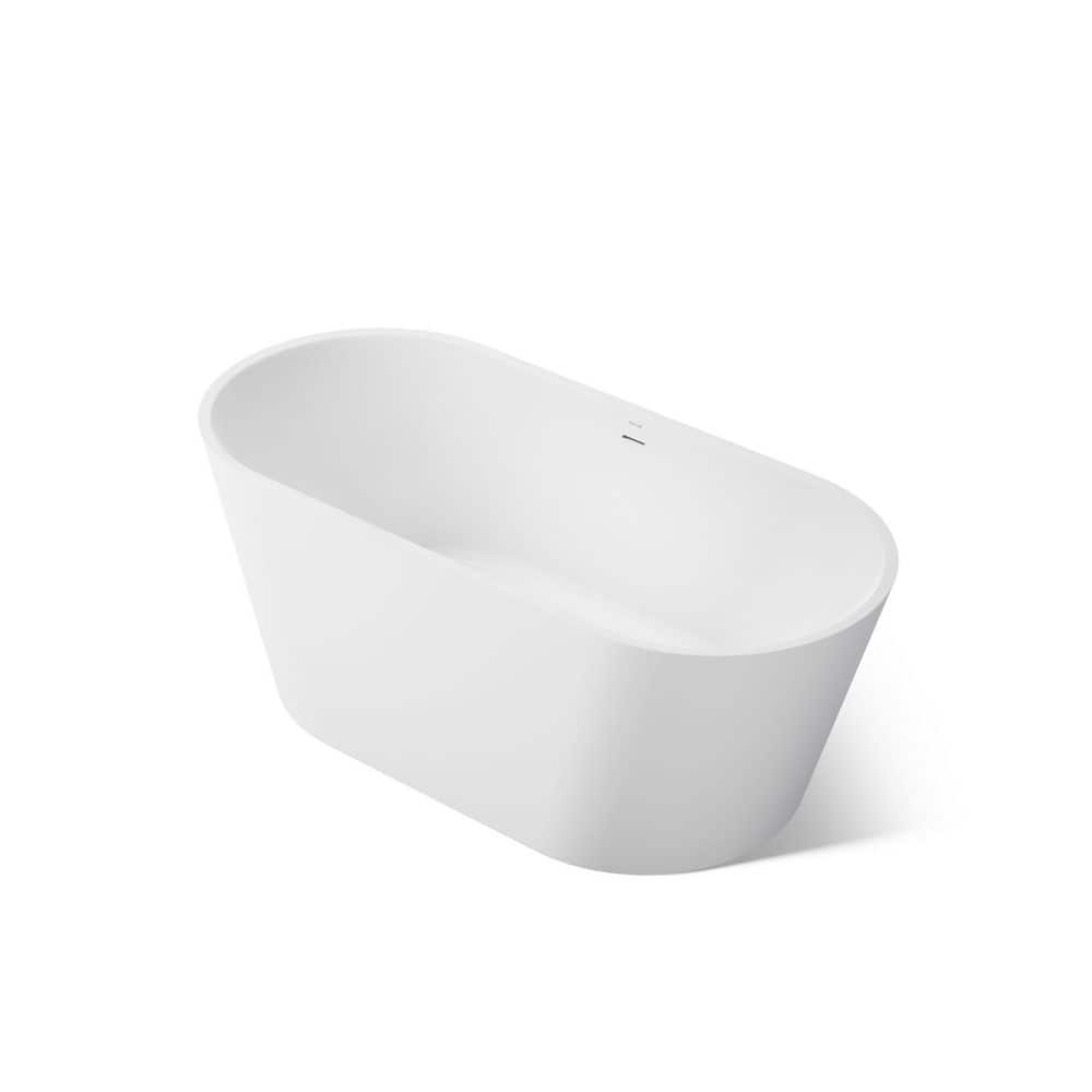 KOHLER Evok 66 in. x 30 in. Soaking Bathtub with Center Drain in White ...