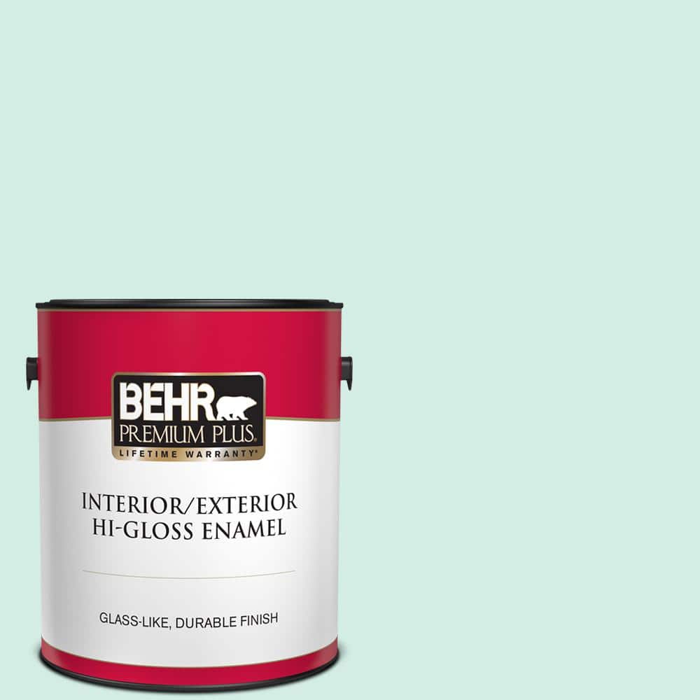 BEHR PREMIUM PLUS 1 gal. #490C-2 Adriatic Mist Hi-Gloss Enamel Interior ...