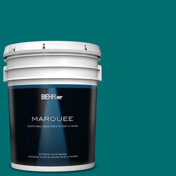 BEHR MARQUEE 5 gal. #P460-7 Caribbean Current Satin Enamel Exterior ...