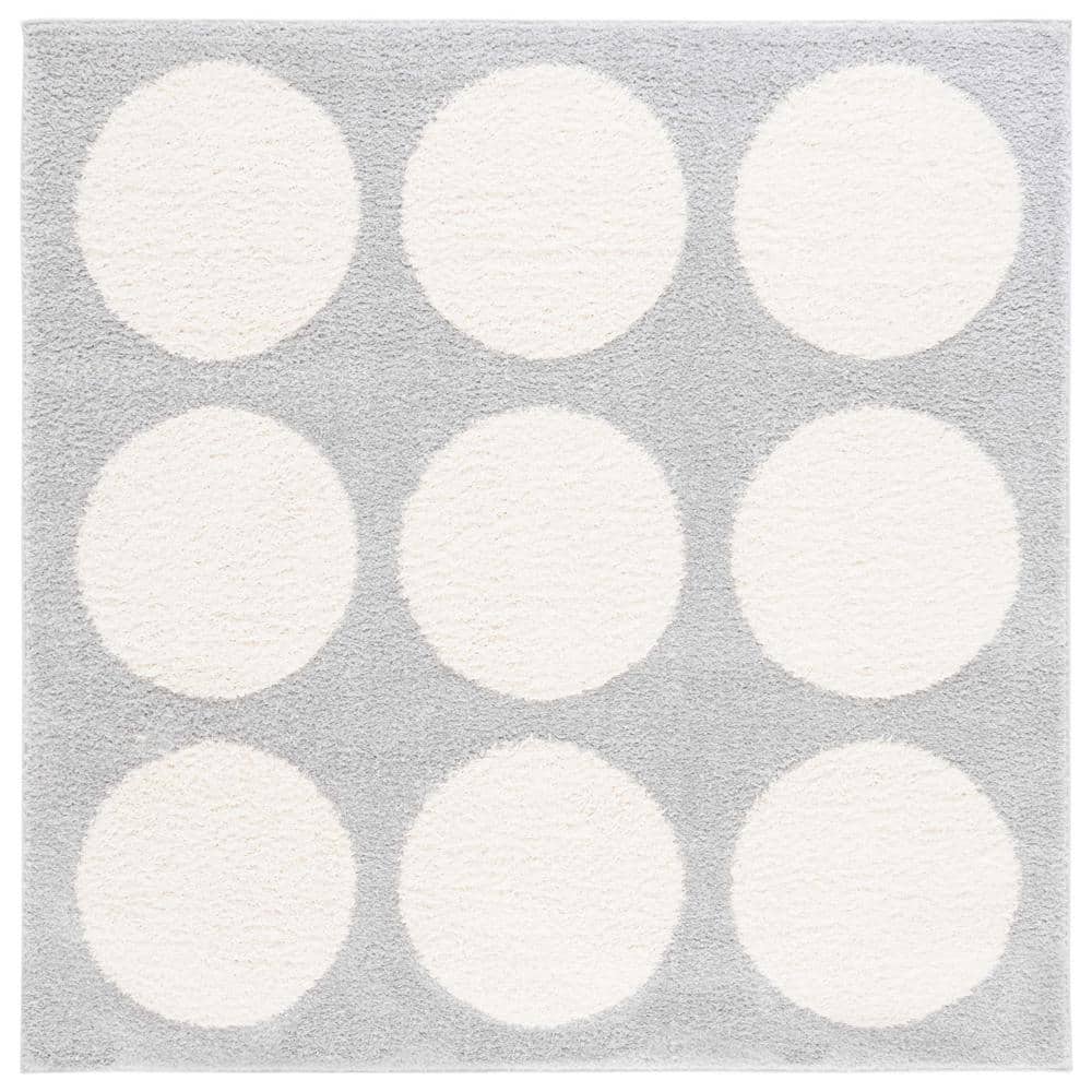 SAFAVIEH Norway Gray/Ivory 7 ft. x 7 ft. Circle Two-Toned Square Area ...