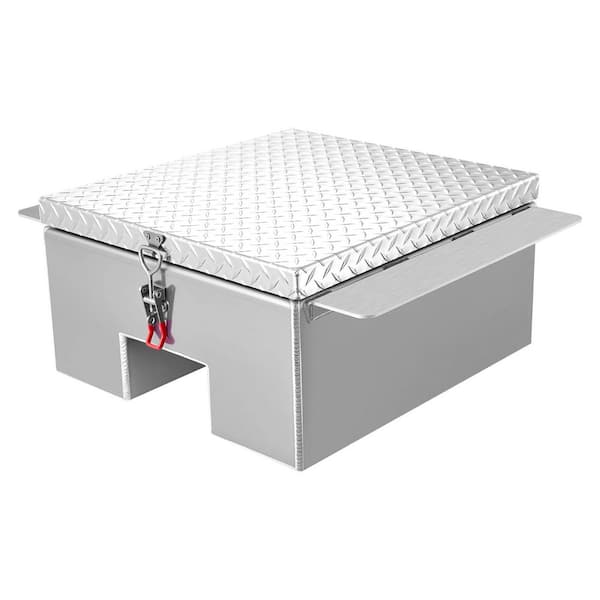 SKYSHALO Heavy Duty 48 in. Silver Aluminum Five-Bar Tread Pattern Chest ...