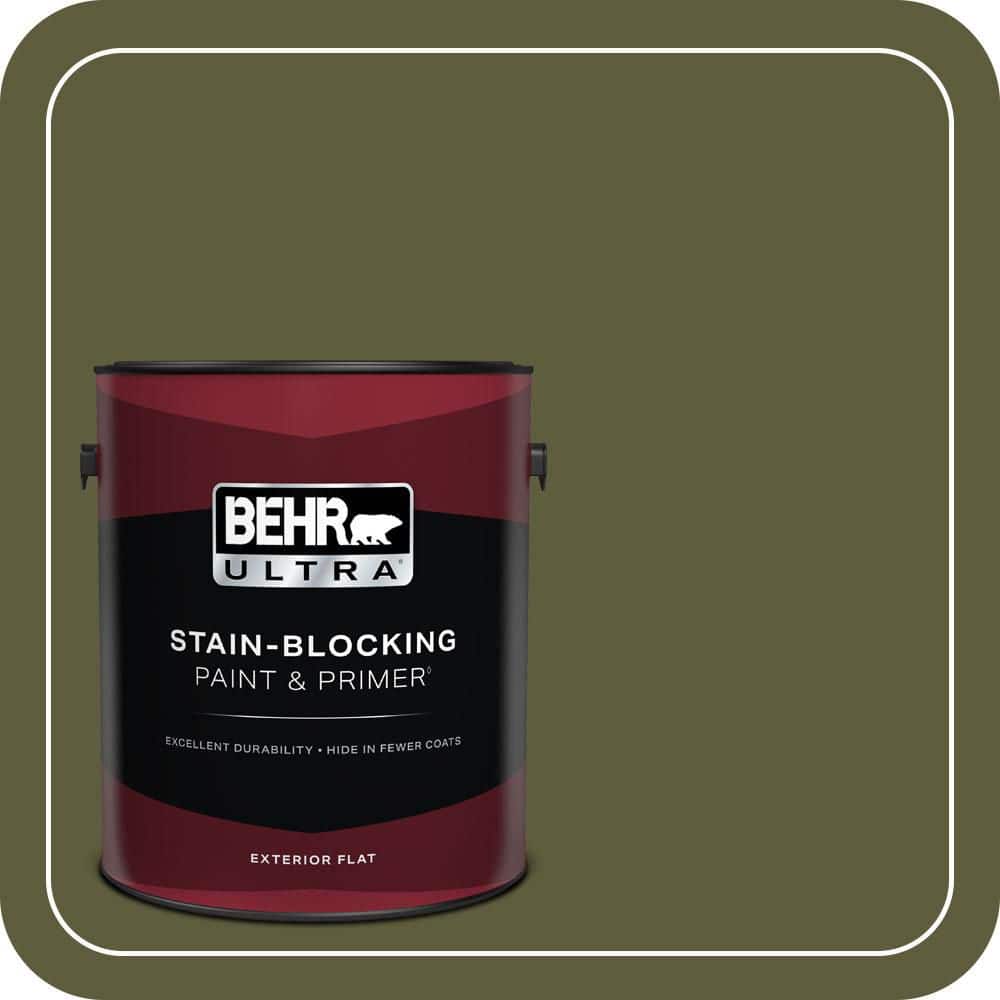 BEHR ULTRA 1 gal. #PPU9-25 Eastern Bamboo Flat Exterior Paint & Primer ...