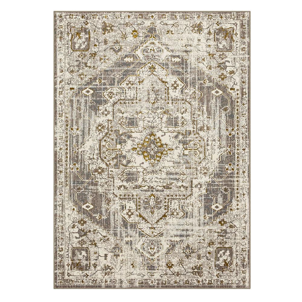 Mohawk Home Pantaleone Alabaster 6 ft. 6 in. x 9 ft. Oriental Area Rug ...