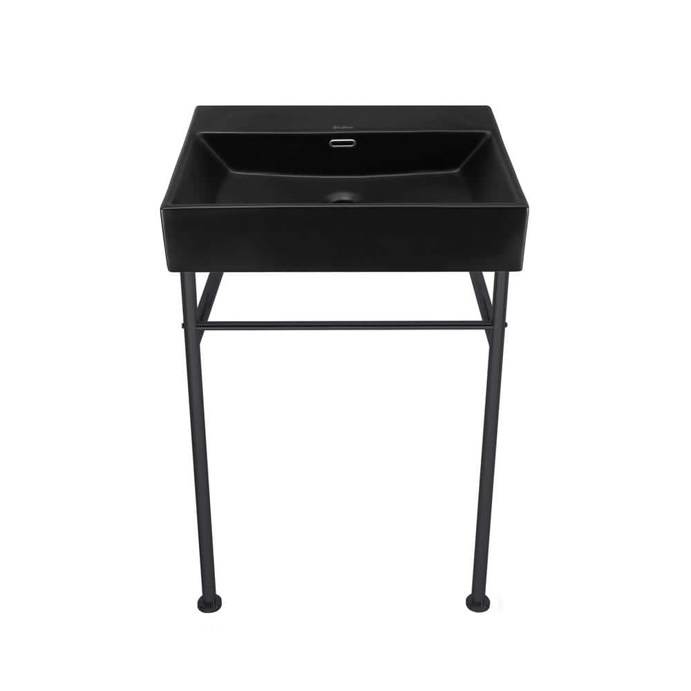 Swiss Madison Claire 24 in. Ceramic Rectangle Matte Black Zero Hole ...