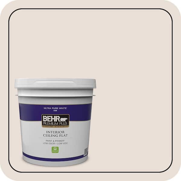 BEHR PREMIUM PLUS 2 gal. #N190-1 Smokey Cream Ceiling Flat Interior ...