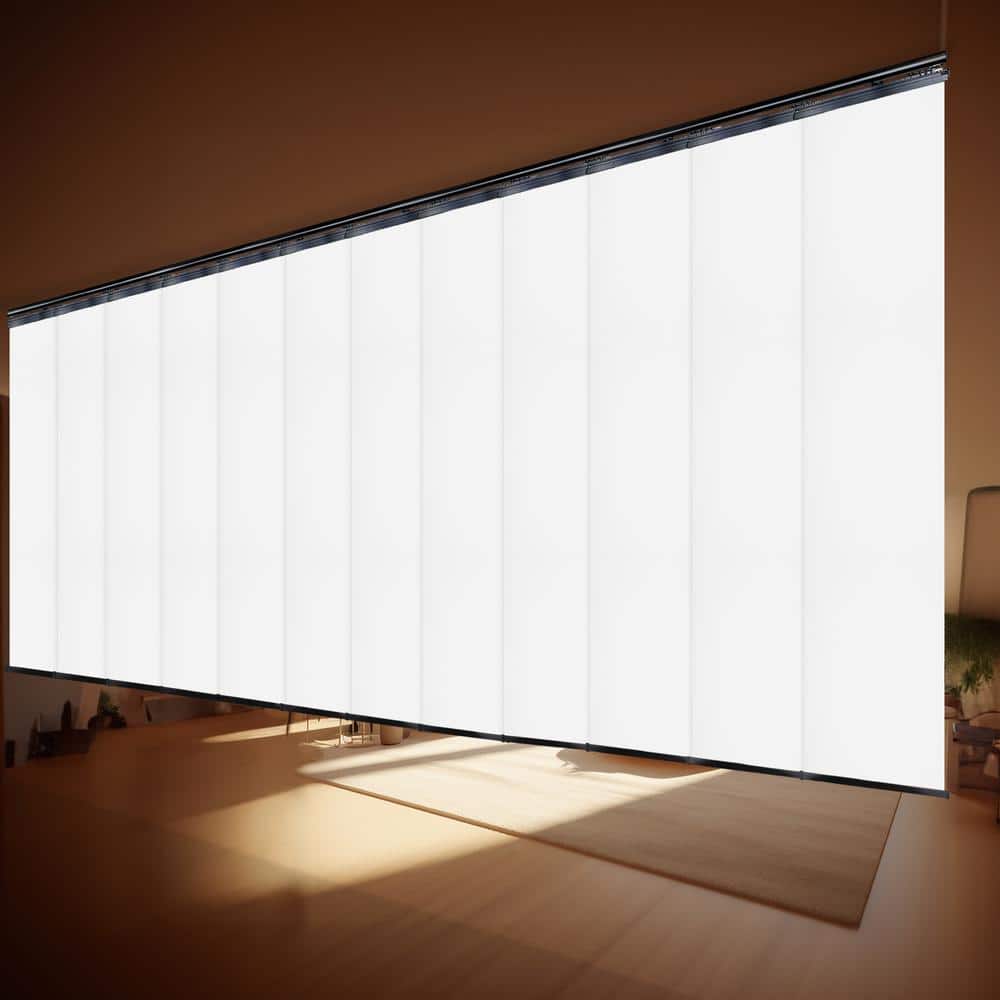 EMOH Alabaster 140 in. - 260 in. W x 116 in. L Adjustable 12-Panel ...