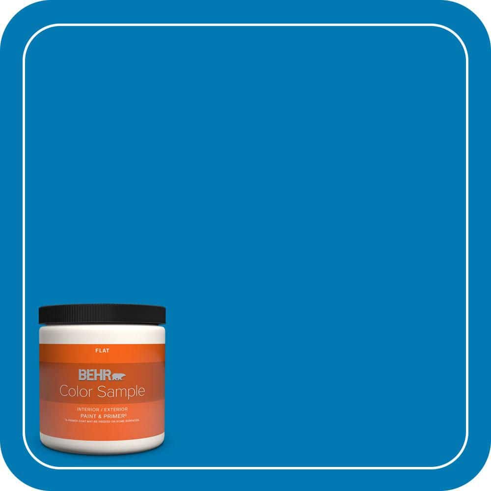 BEHR PREMIUM PLUS 8 oz. #P500-6 Deep River Flat Interior/Exterior Paint ...