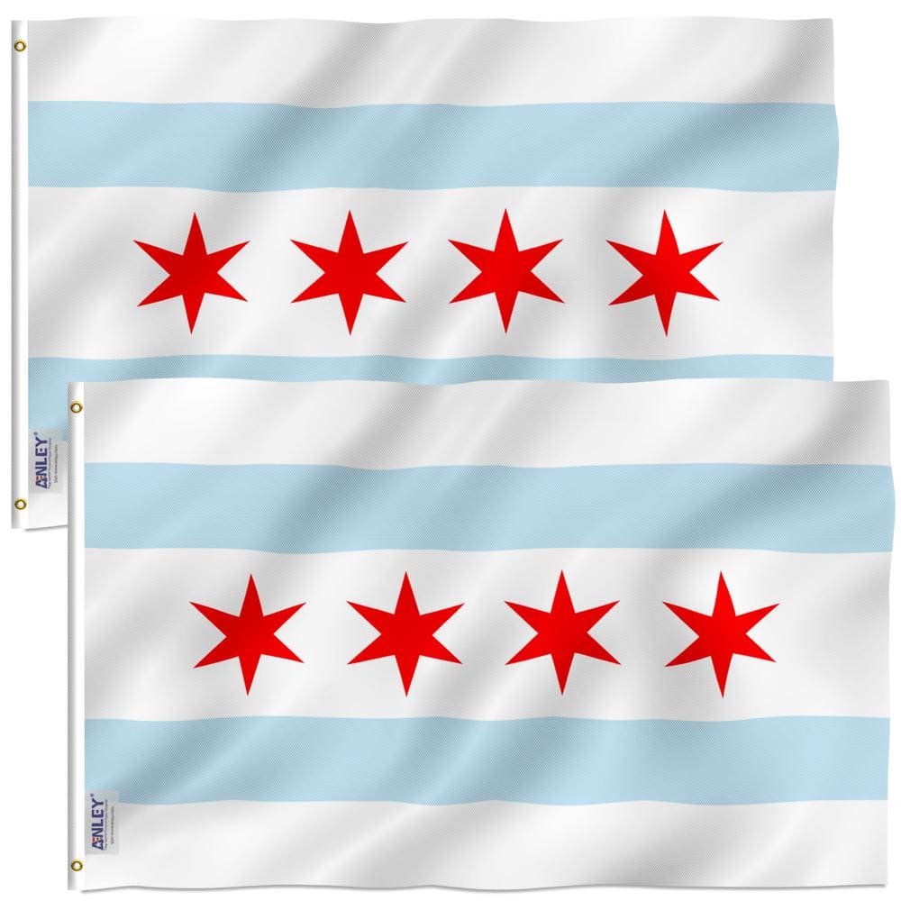 ANLEY Fly Breeze 3 ft. x 5 ft. Polyester City of Chicago Flags 2-Sided ...
