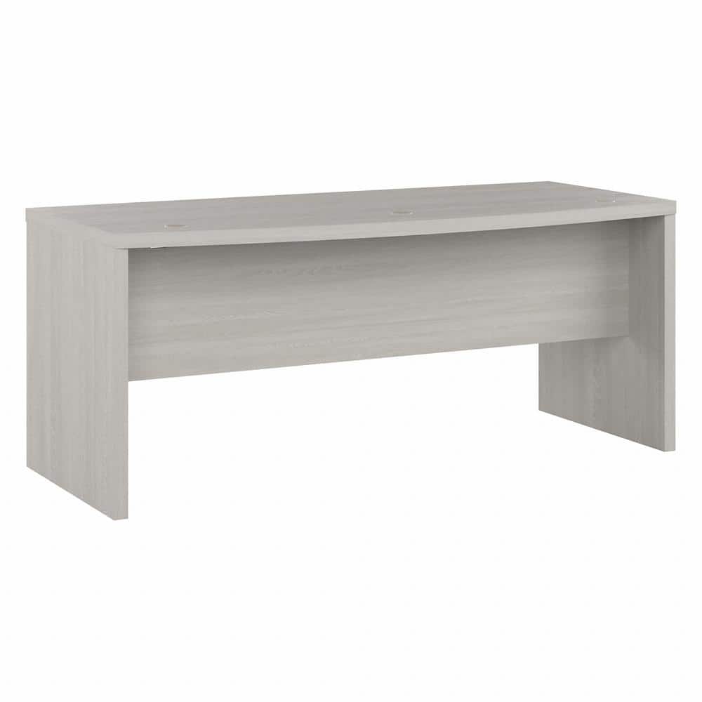 Bush Furniture Echo 71.97 in. Bow Front Rectangular Gray Sand Desk ...