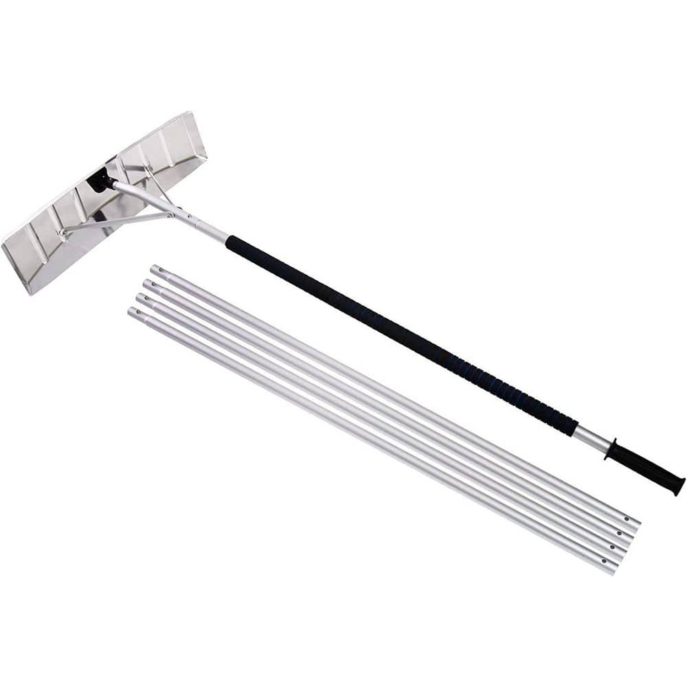 238 in. Silver Retractable Aluminum Snow Rake, Light Roof WITH 25 in ...