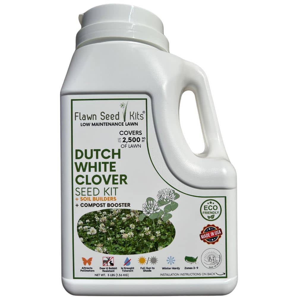 Flawn Seed Kits Dutch White Clover Flower Lawn Seed Kit, Easy Spread ...