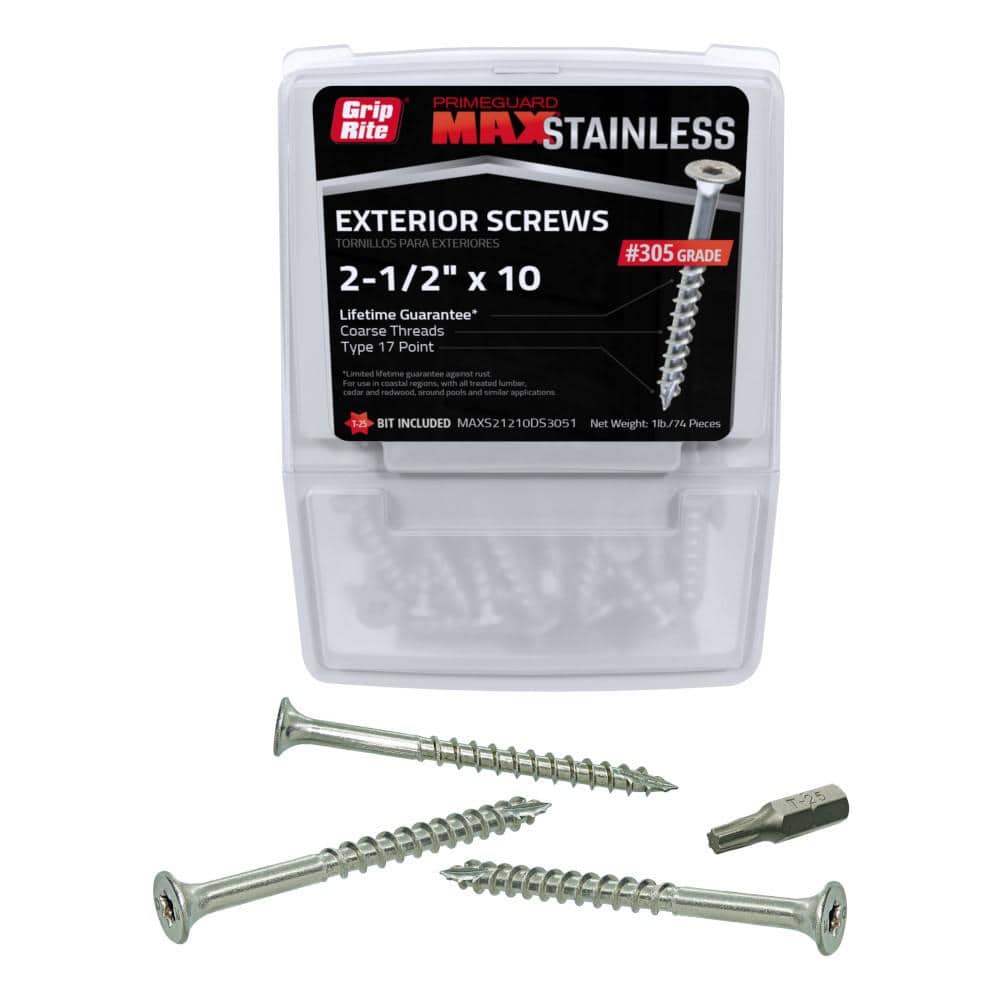 Reviews for Grip-Rite #10 x 2-1/2 in. 305 Stainless Steel Star Drive ...