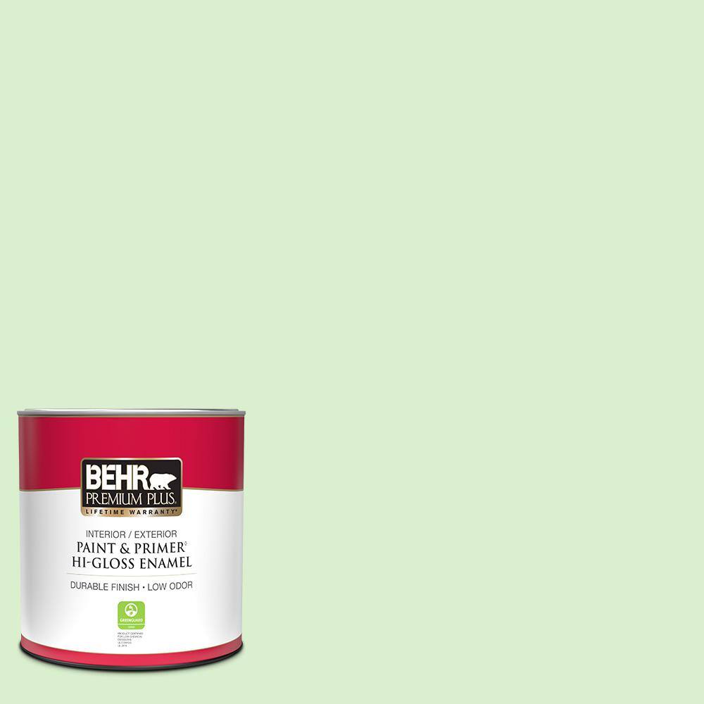 BEHR PREMIUM PLUS 1 qt. #430A-2 Seafoam Spray Hi-Gloss Enamel Interior ...