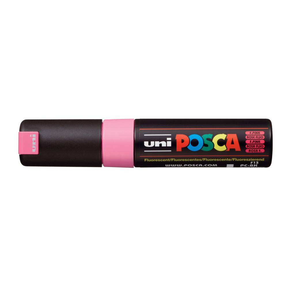 POSCA PC-8K Broad Chisel Paint Marker, Fluorescent Pink 076968 - The ...