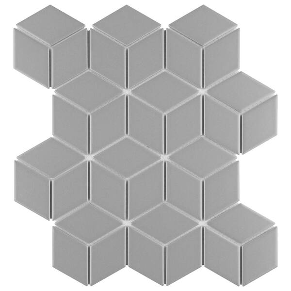 Merola Tile Metro Rhombus Matte Light Grey 6 in. x 6 in. Porcelain ...