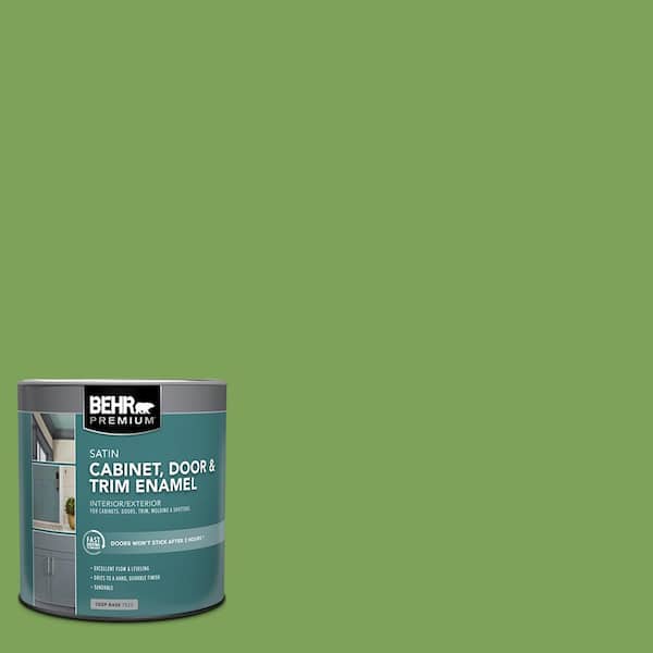 BEHR PREMIUM 1 qt. #P380-6 Springview Green Satin Enamel Interior ...